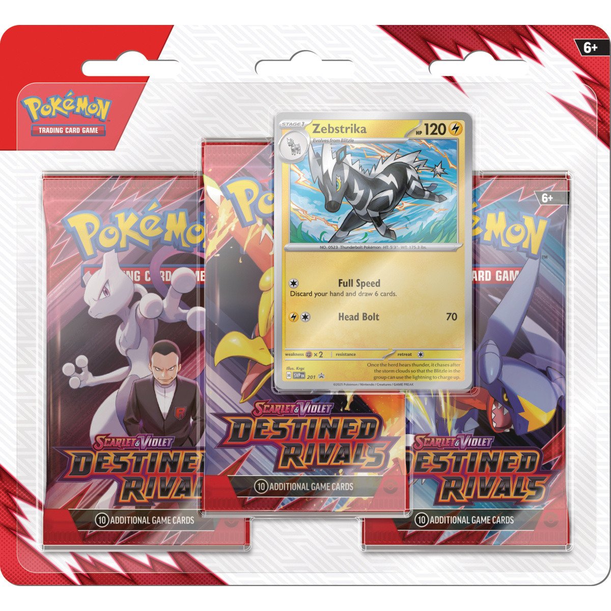 Pokemon TCG Scarlet & Violet 10 Destined Rivals Zebstrika Blister de 3 ...
