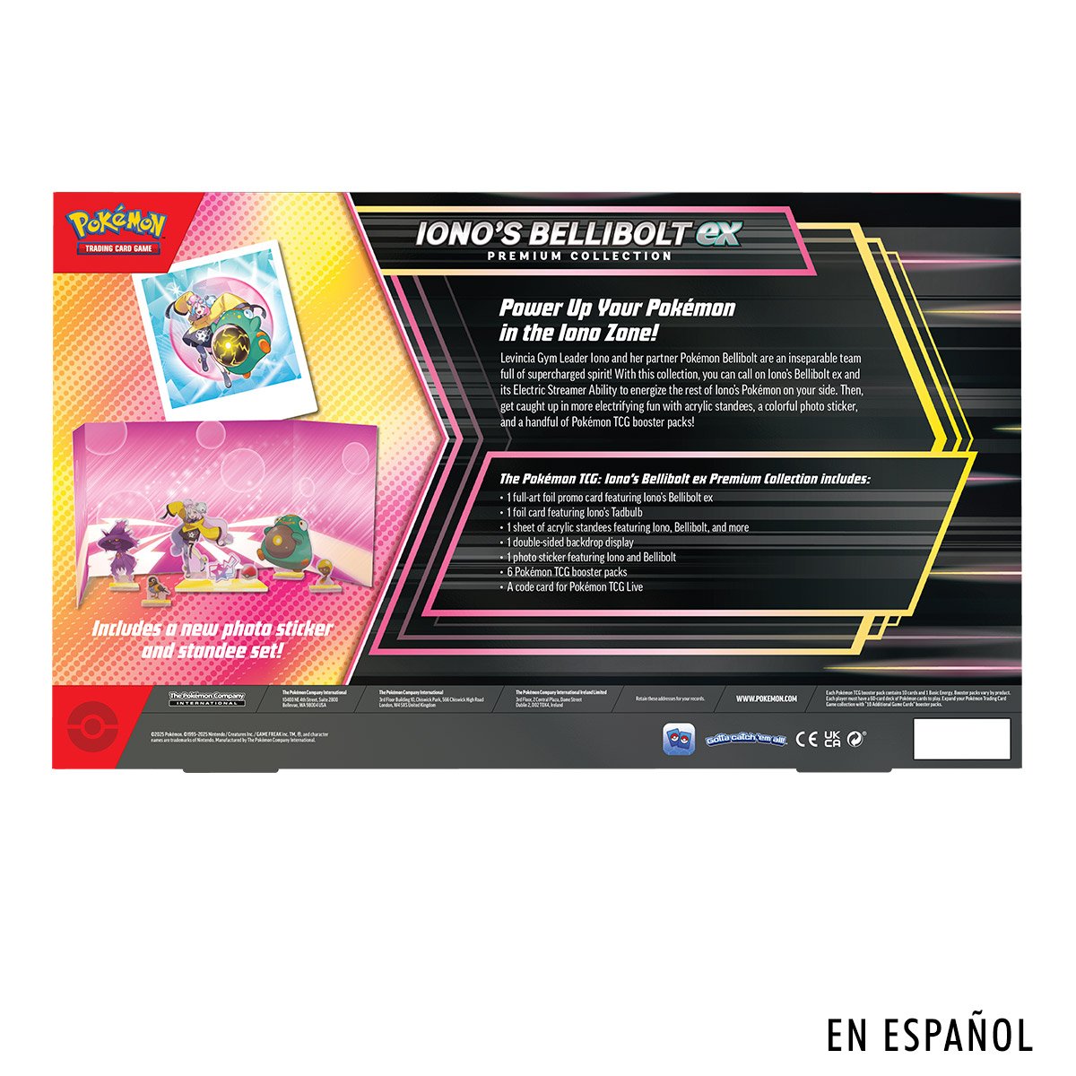 Pokémon TCG Iono's Bellibolt ex Premium Collection Box – Español ...